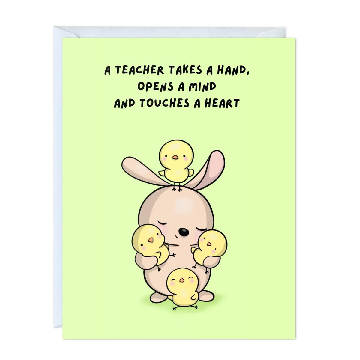Cute Teacher Appreciation Card – Adorable Bunny with Chicks Design ...