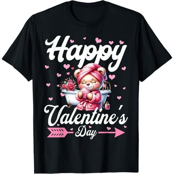 Cute Teddy Bear Holding Heart Love Happy Love Day T-Shirt - Walmart.com