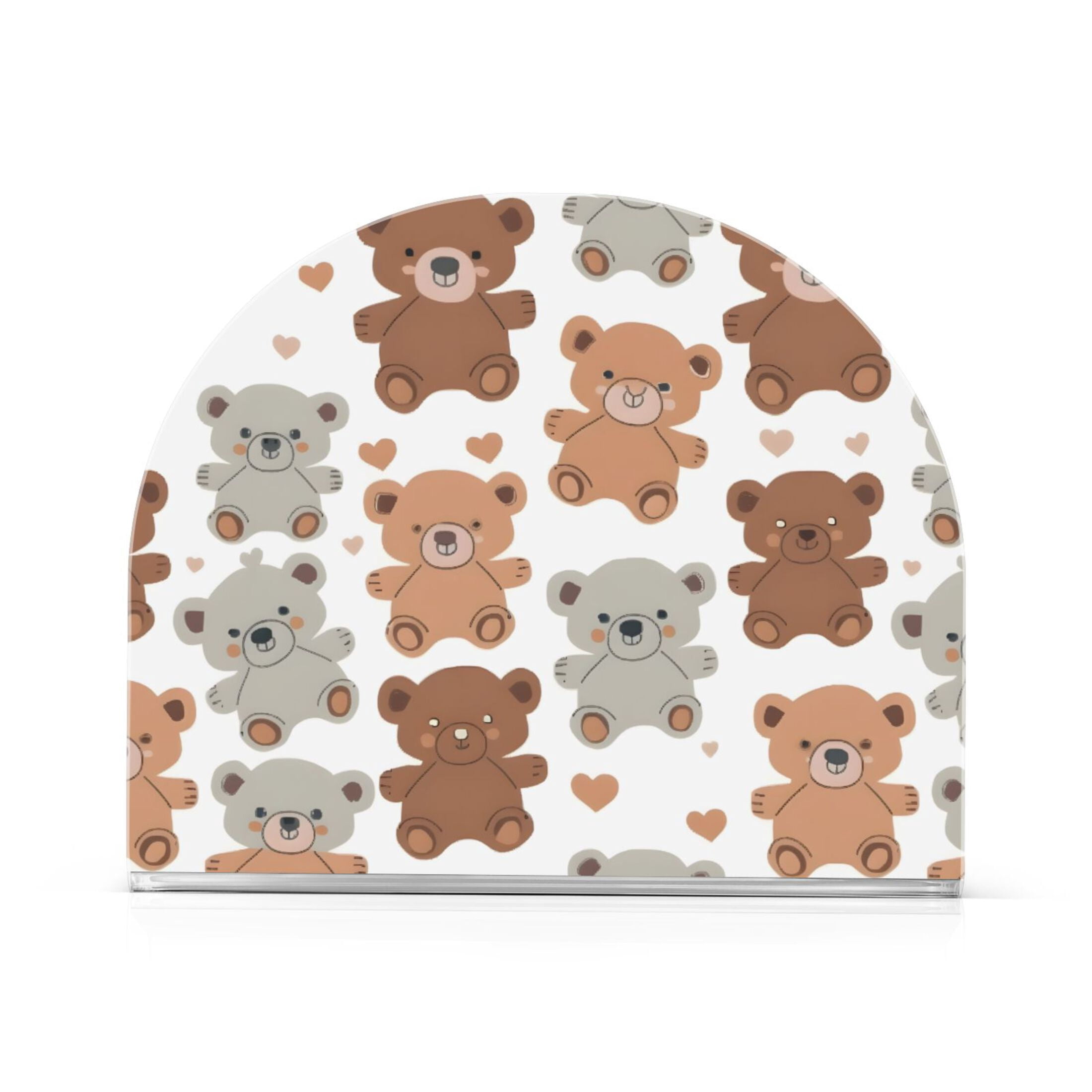 Cute Teddy Bears Pattern Napkin Holder Acrylic Napkin Dispenser Clear ...