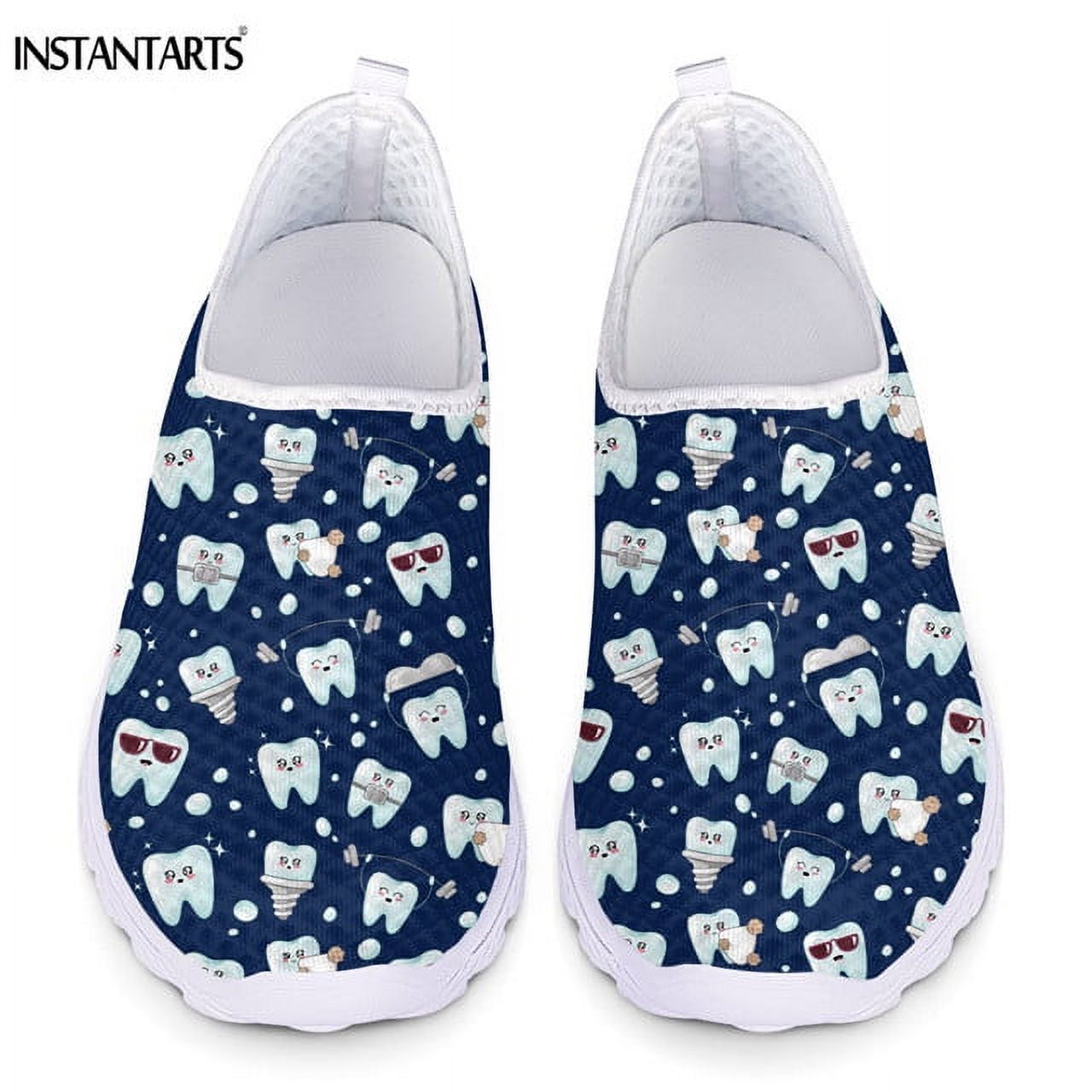 Cute Teeth Pattern Women Flats Shoes Air Mesh Brethable Summer Slip On ...
