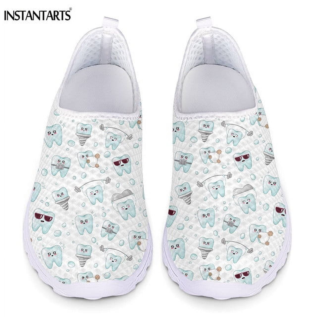 Cute Teeth Pattern Women Flats Shoes Air Mesh Brethable Summer Slip On ...