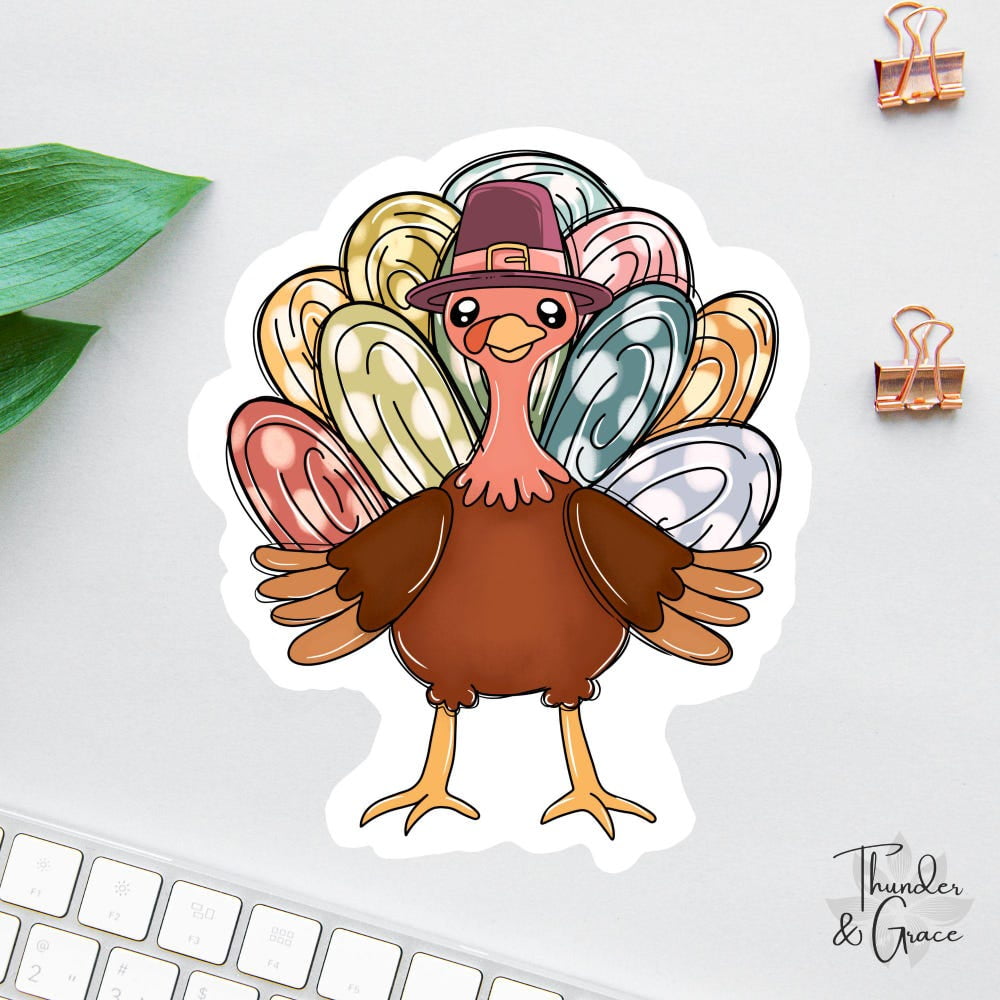Cute Thanksgiving Sticker, Boho Turkey Sticker, Fall Is My Favorite ...