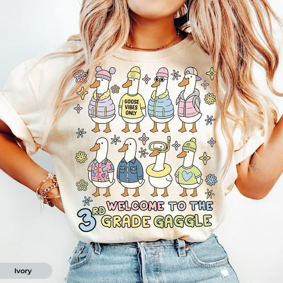 Cute Third Grade Teacher Team Shirt Comfort Colors® Goose Back to ...
