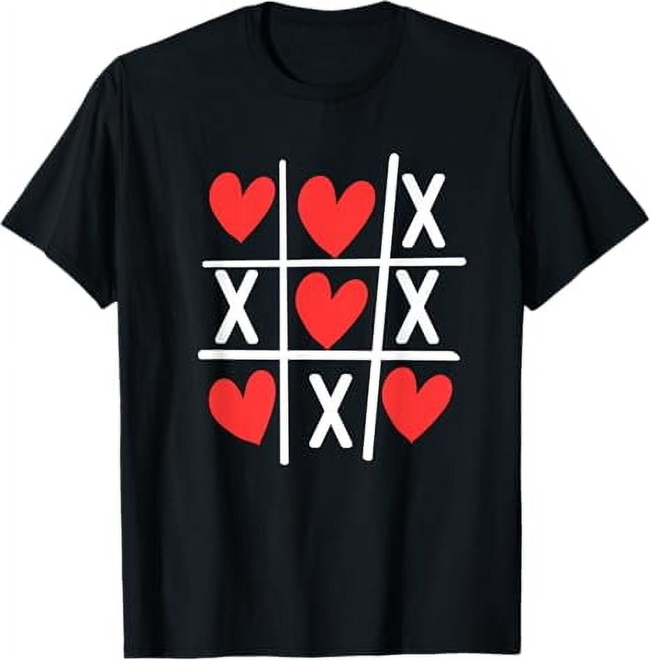 Cute Tic Tac Toe Valentines Day Boys Girls Love Hearts T-Shirt ...