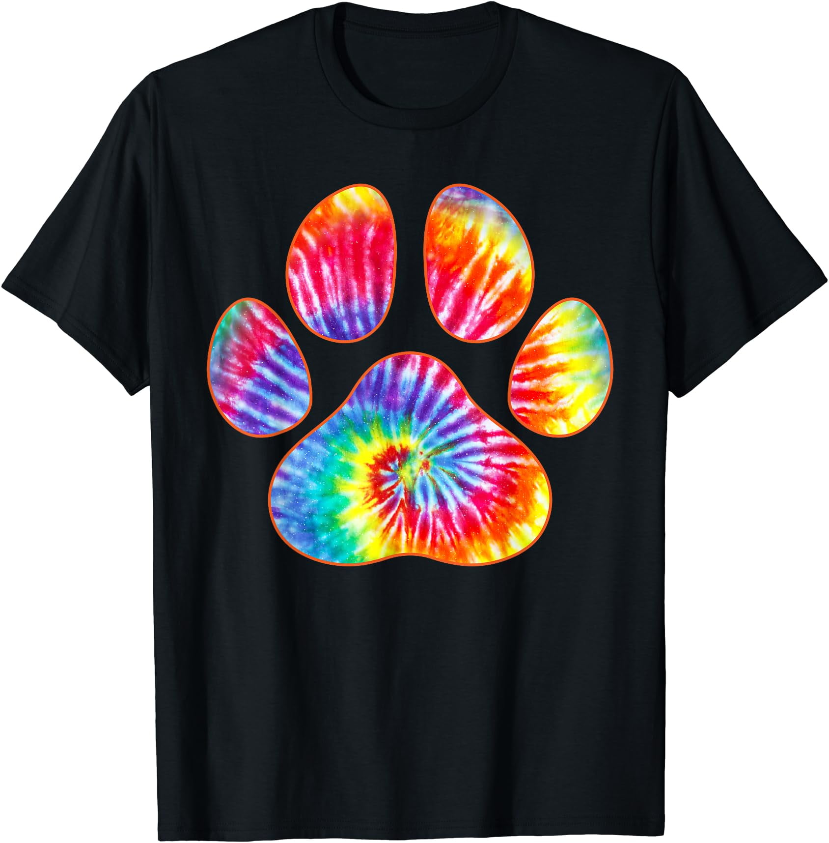 Cute Tie Dye Paw Print T-Shirt for Dog Lovers & Pet Owners - Walmart.com