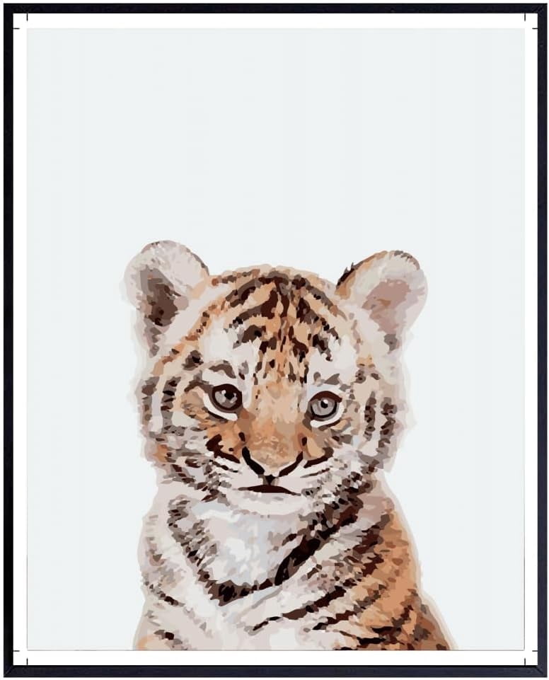 Cute Tiger Cub Wall Art Print - Adorable Wildlife Decor for Kids’ Room ...