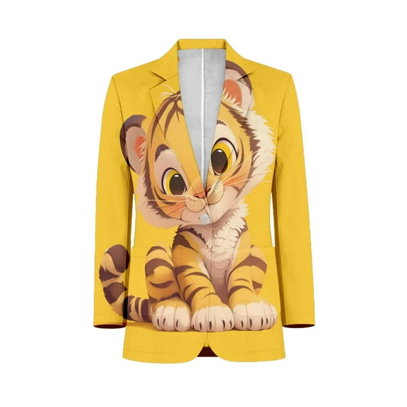 Cute Tiger Mens Suits Shawl Collar Slim Fit Suit Mens Groom Jacket ...