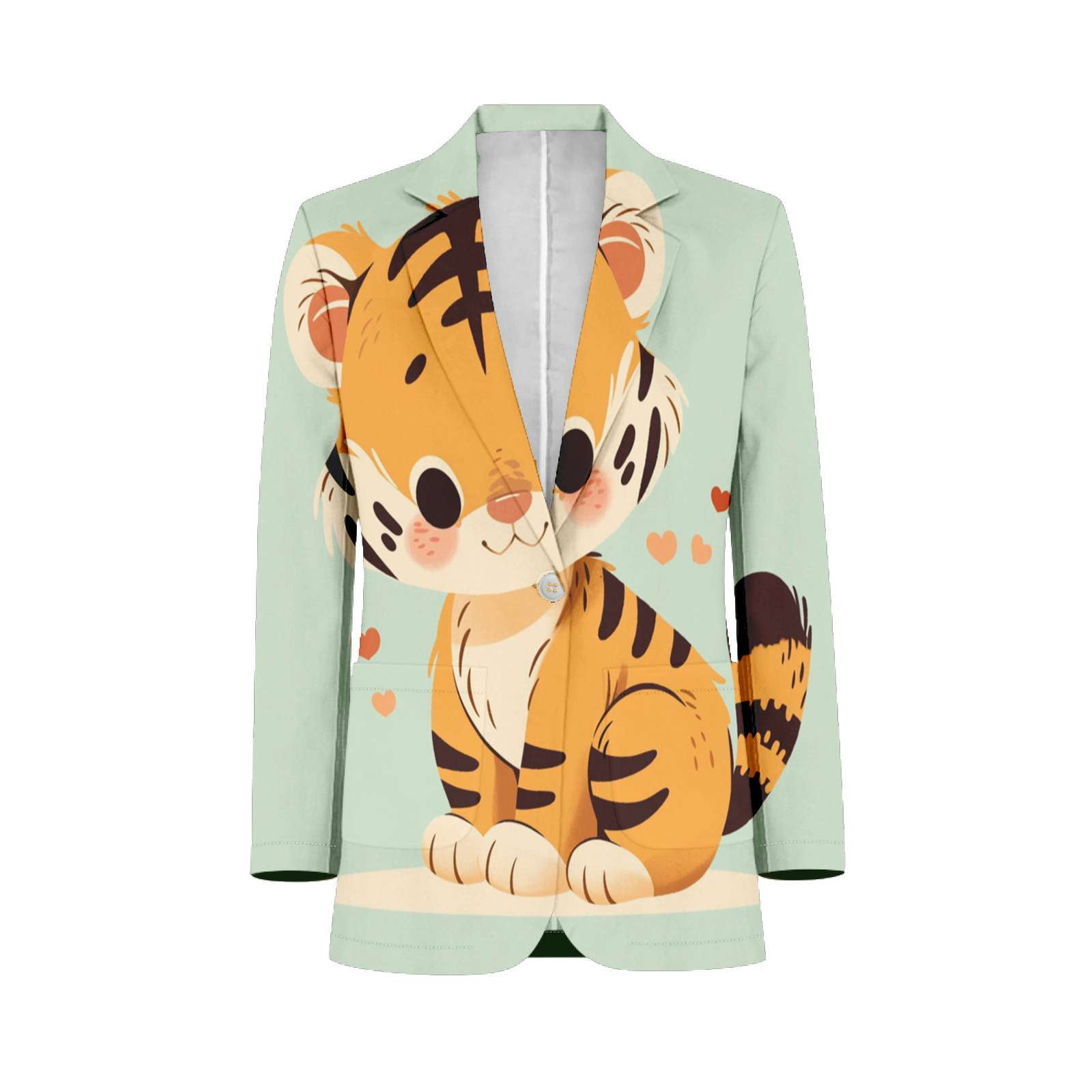 Cute Tiger Mens Suits Shawl Collar Slim Fit Suit Mens Groom Jacket ...