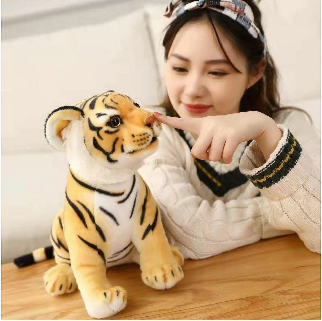 Cute Tiger Plush Toy, Realistic Stuffed Tiger Plush, Simulation Animal ...