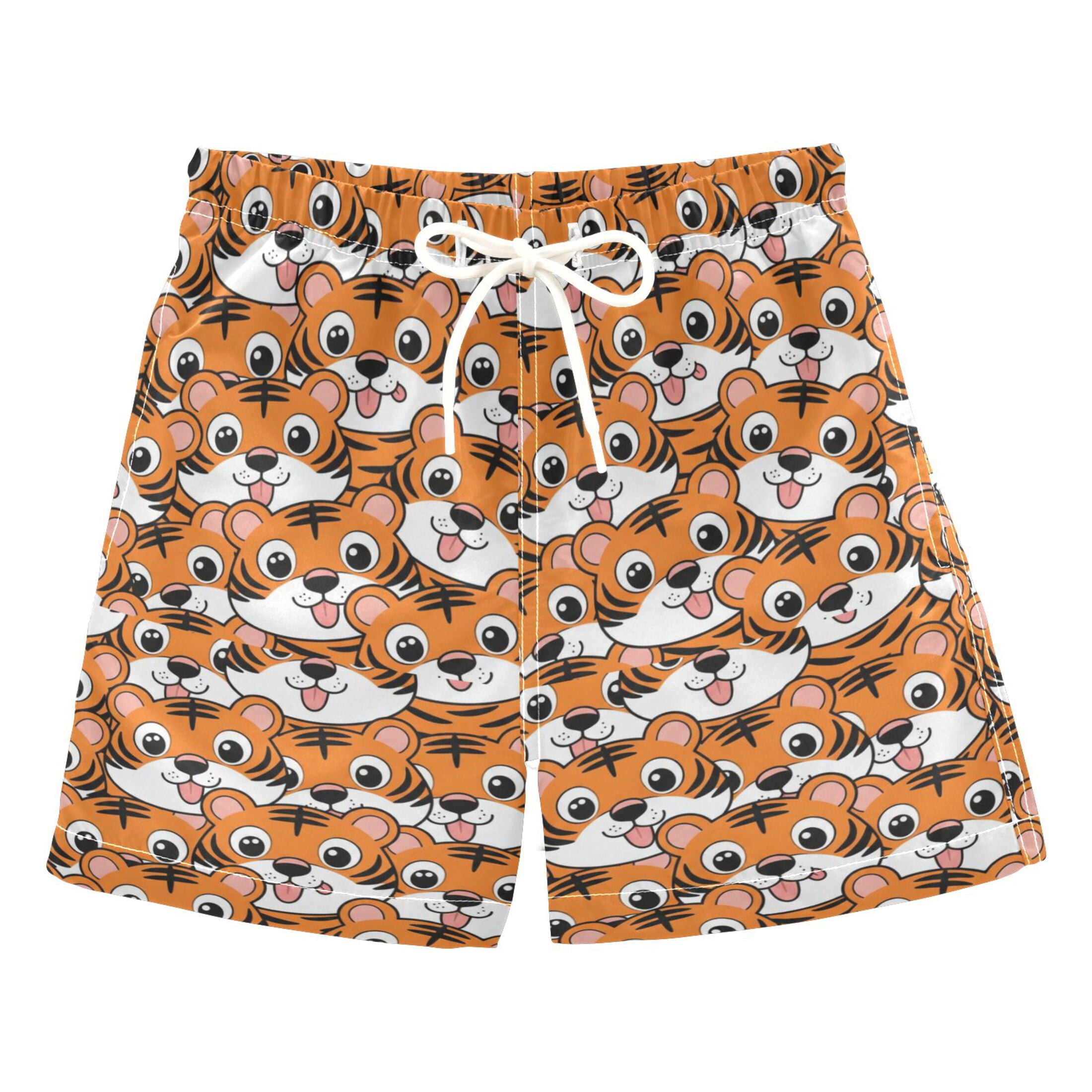 Cute Tiger Swim Trunks Quick Dry Beach Pool Board Shorts Lightweight ...