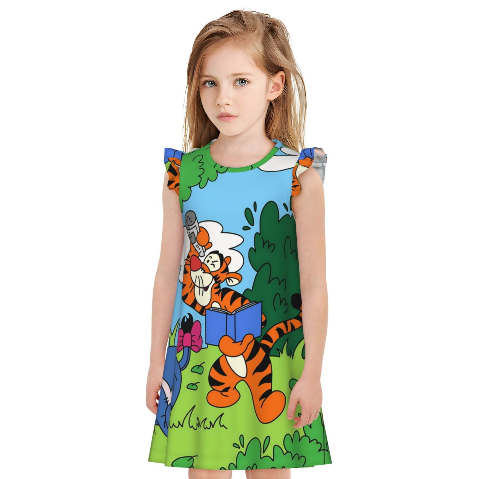 Cute Tigger Girls Nightgowns Pajamas Dress Short Sleeve Pjs for Kids XL - Walmart.com