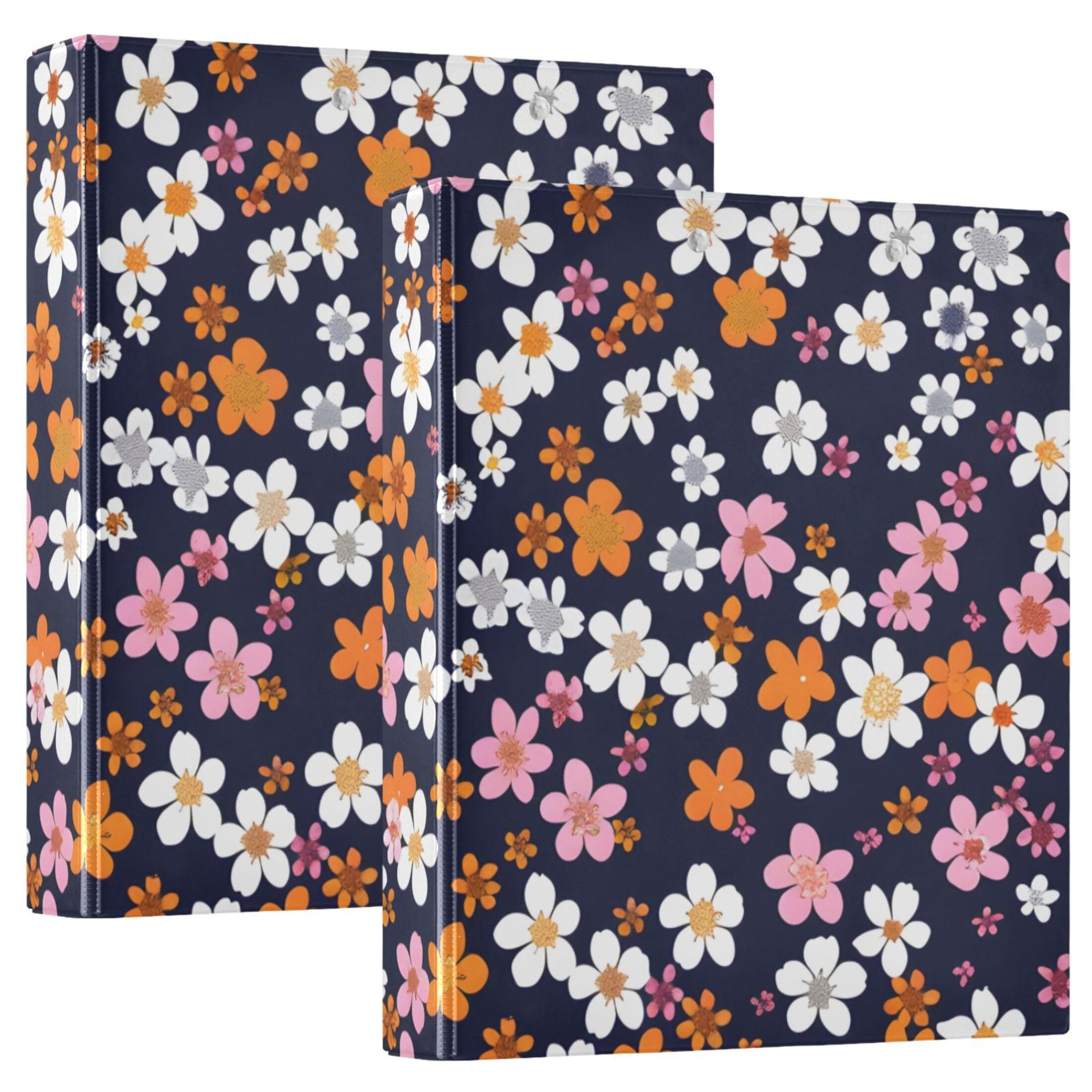 Cute Tiny Flowers 3 Ring Hardcover Binders 1.5" Round Rings for Letter ...