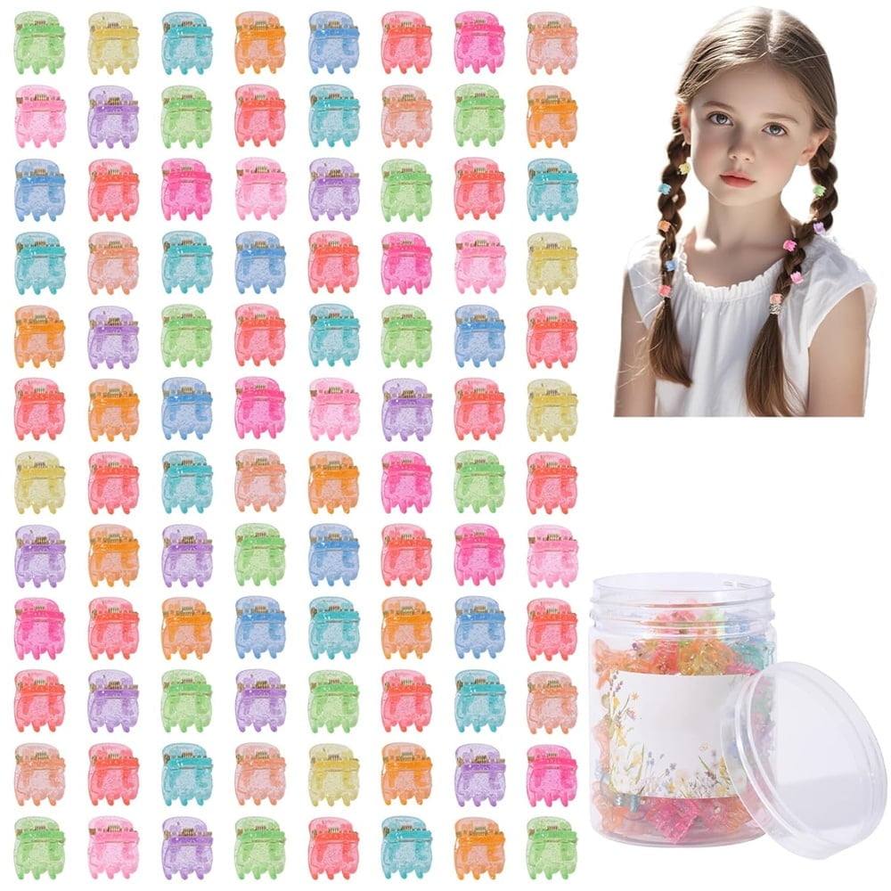 Cute Tiny Hair Clips,Colorful Hair Clips,Mini Glitter Hair Clips ...
