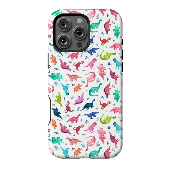 Cute Tiny Watercolor Dinosaurs Art Phone Case for iPhone 11 12 13 14 15 ...
