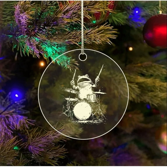 Cute Toad Playing Drums Music Animal Drummer Ornament, Home Decoration ...