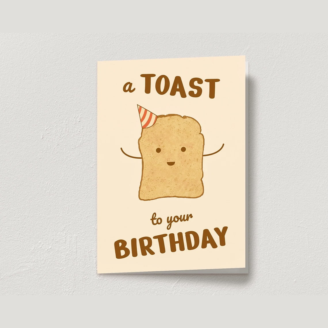 Cute Toast Birthday Card - "A Toast to Your Birthday" Design - Envelope ...