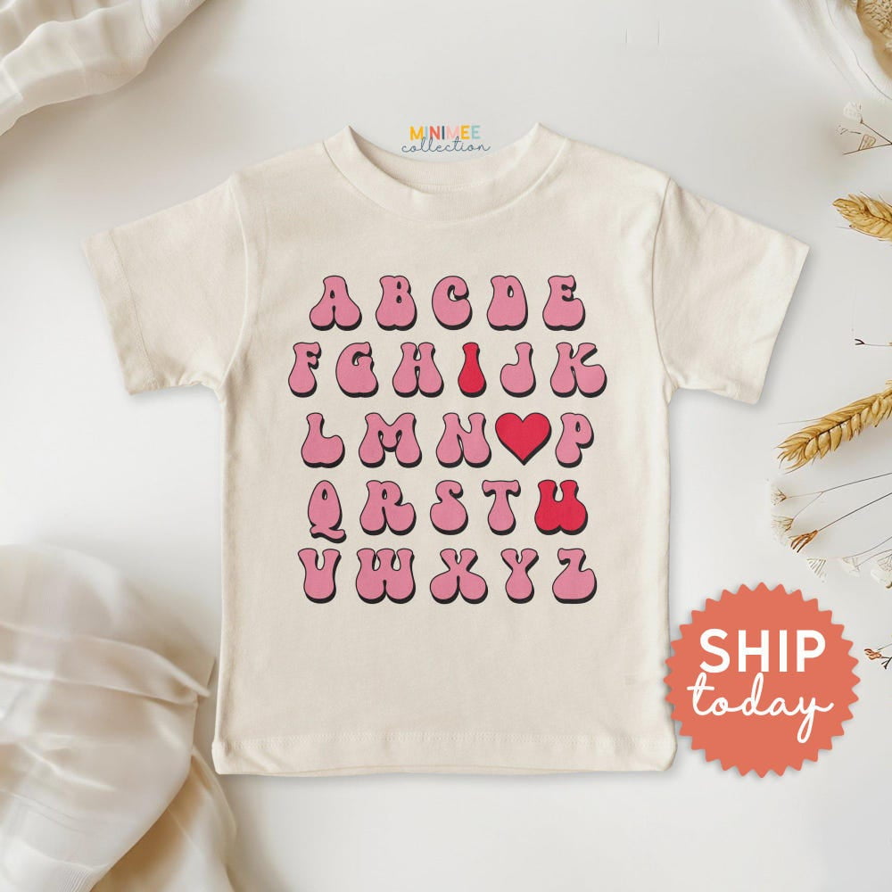 Cute Toddler Shirt, Abc Alphabet Design Fun Children'S Top, Adorable ...