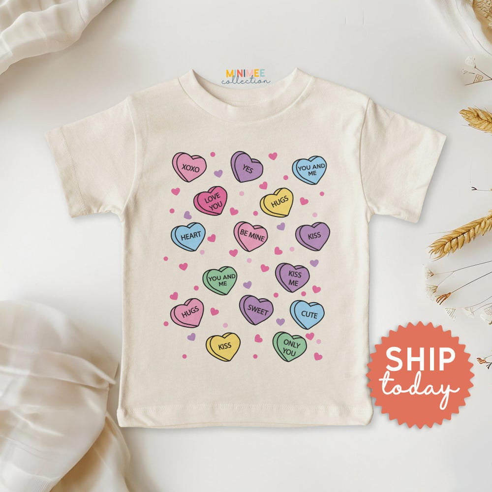 Cute Toddler Toddler Shirt, Candy Hearts Design Shirt, Love You Xoxo ...