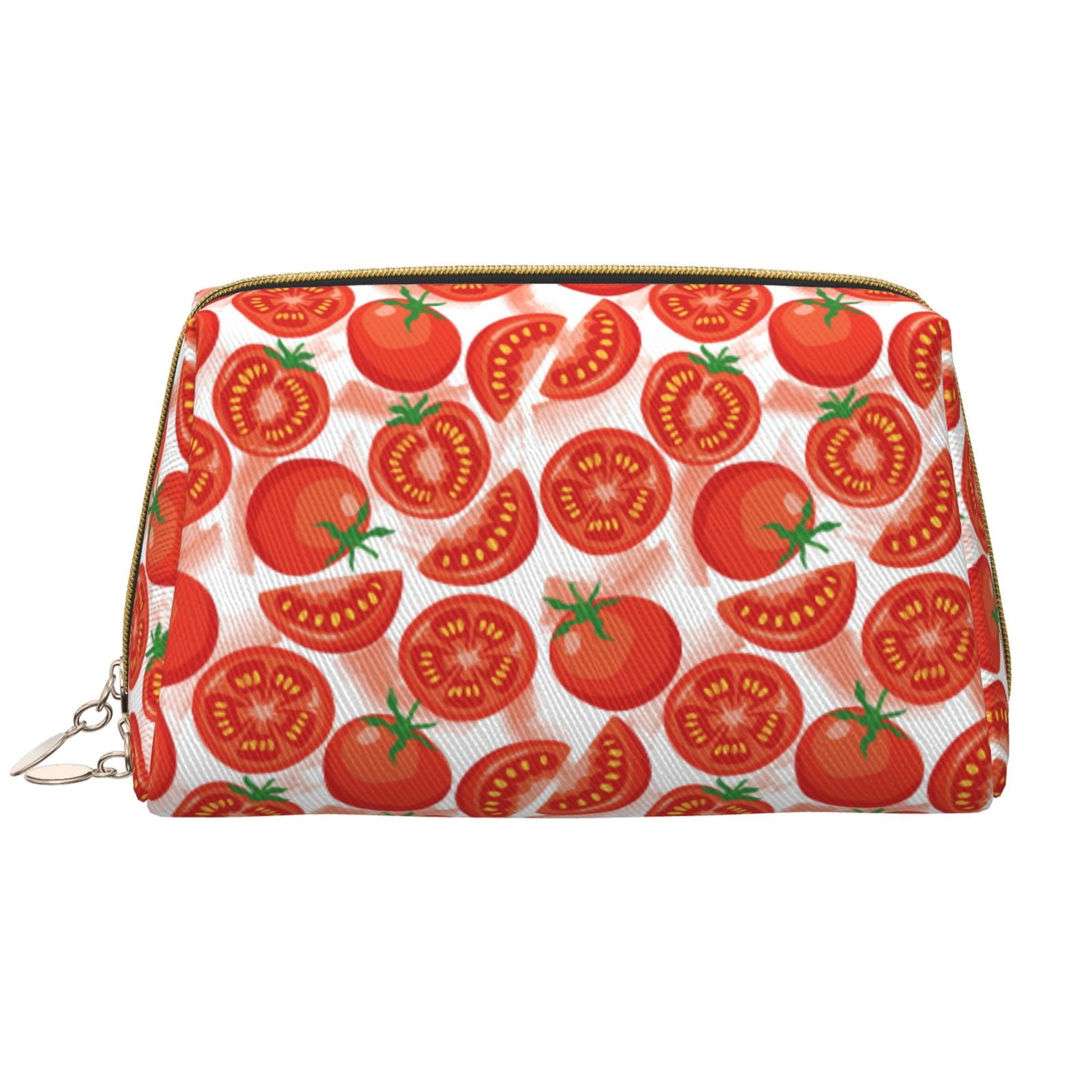 Cute Tomato Food Makeup Bag, Large Capacity Travel Cosmetic Bag for ...