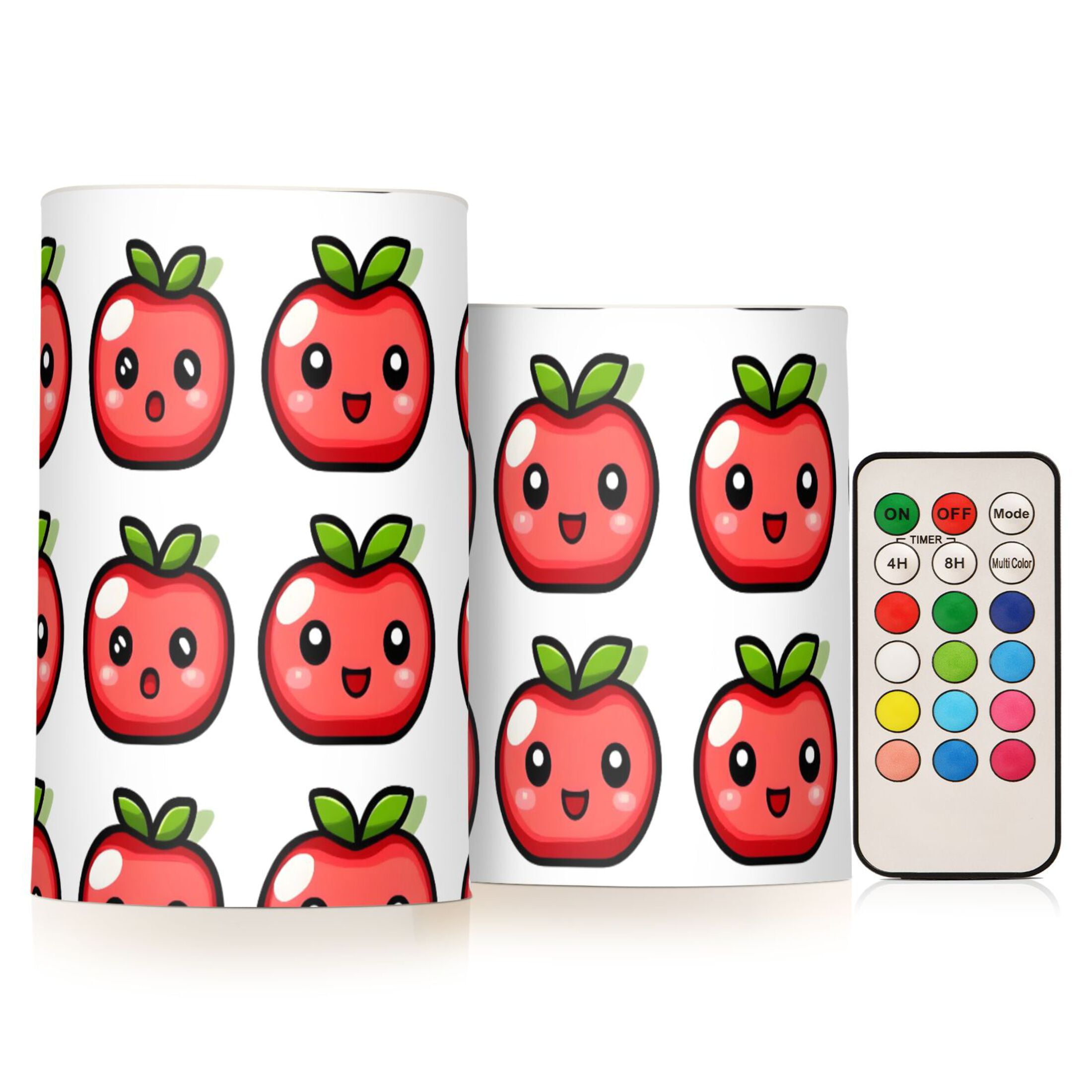 Cute Tomatoes Flameless LED Candle Set with Remote, Battery Operated ...