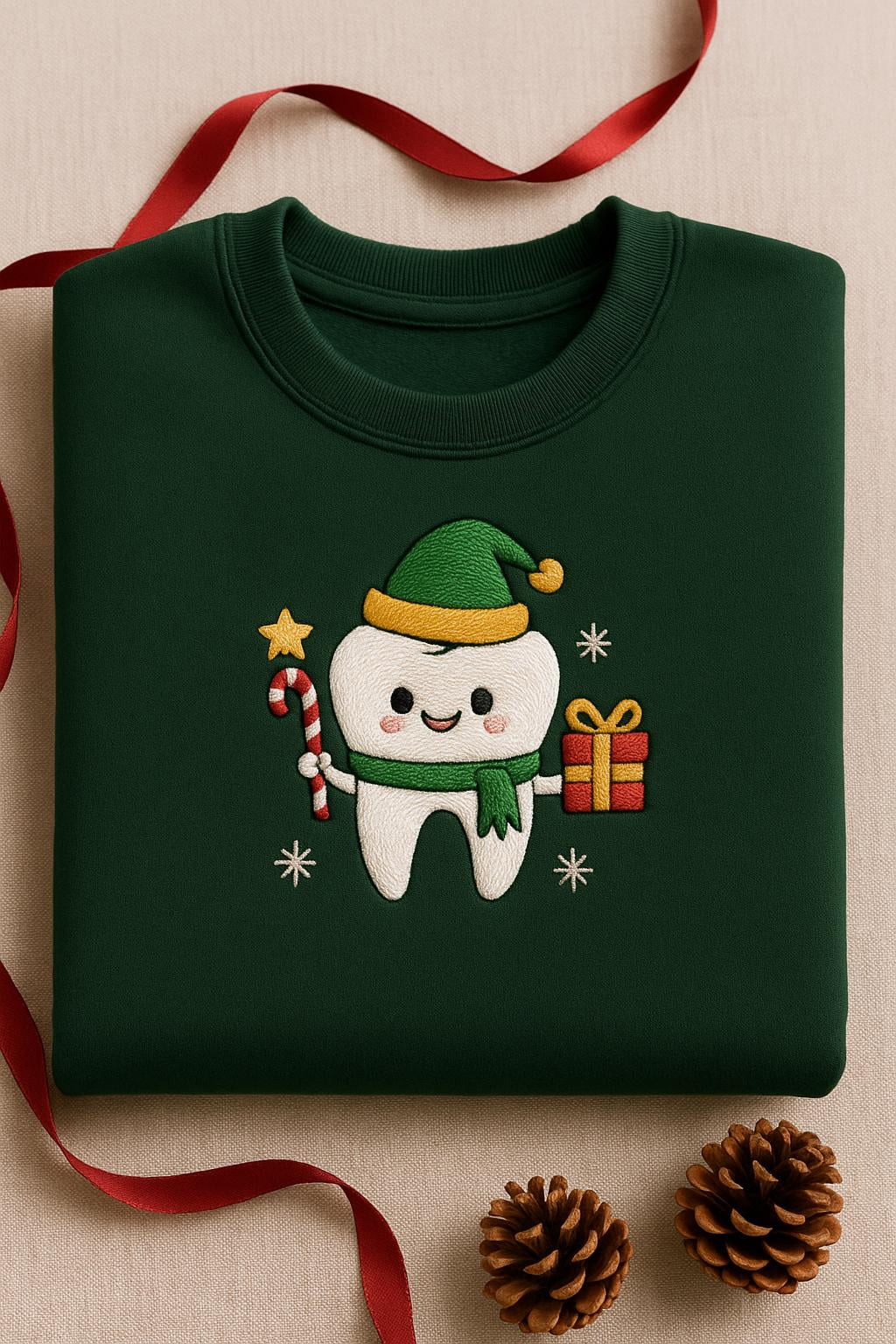 Cute Tooth Elf Embroidered Sweatshirt, Dental Assistant Christmas Gift ...