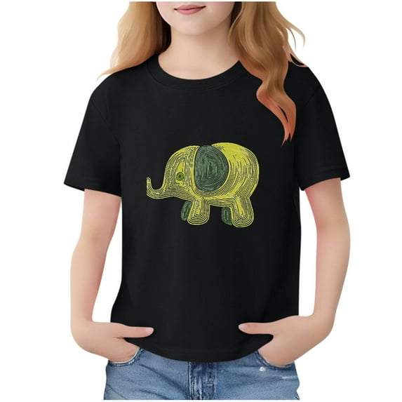 Cute Tops for Girls Summer Printed Short Sleeve Crewneck Casual ...