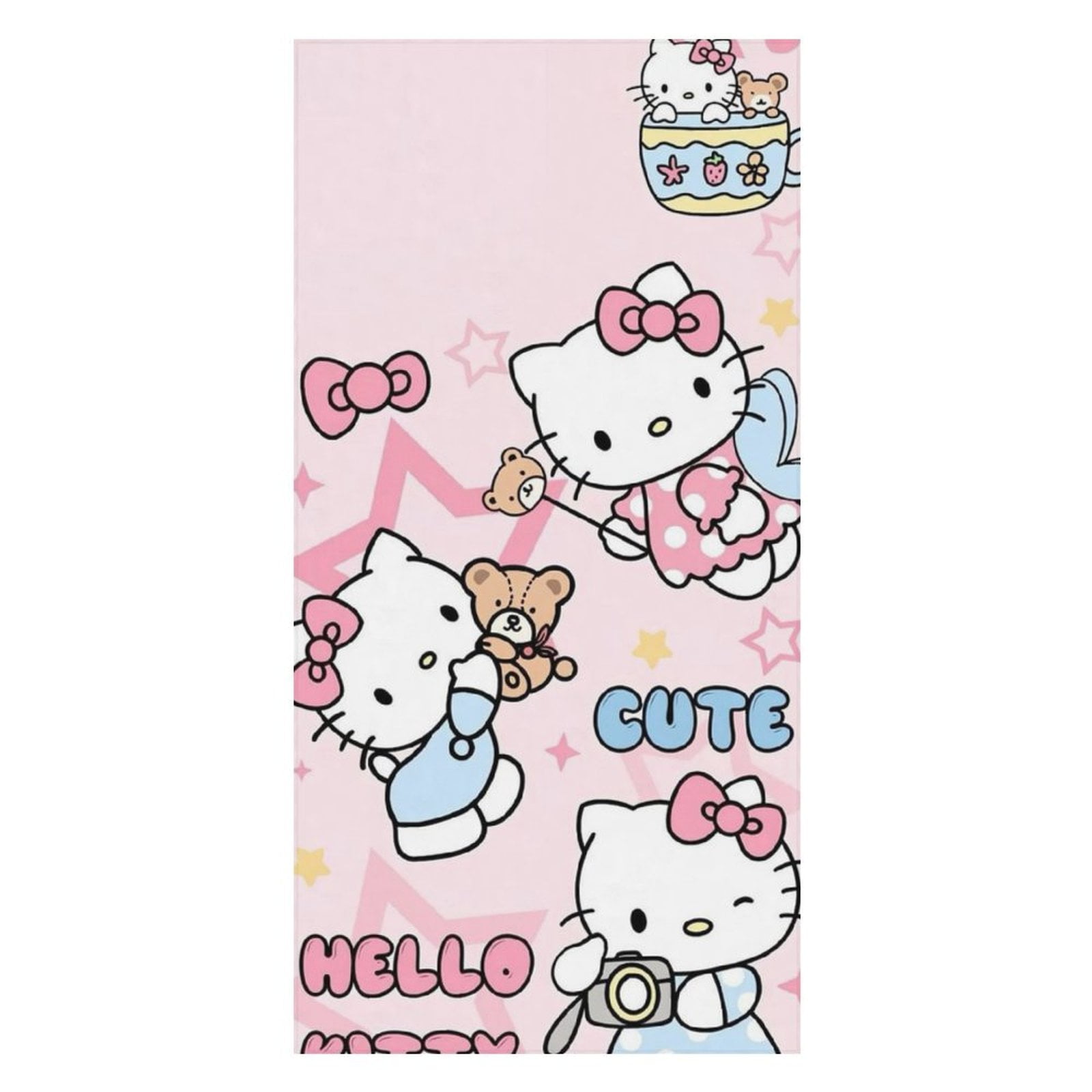 Cute Towel HelloKitty Washcloths for Beach Travel Sand-Free Cartoon ...