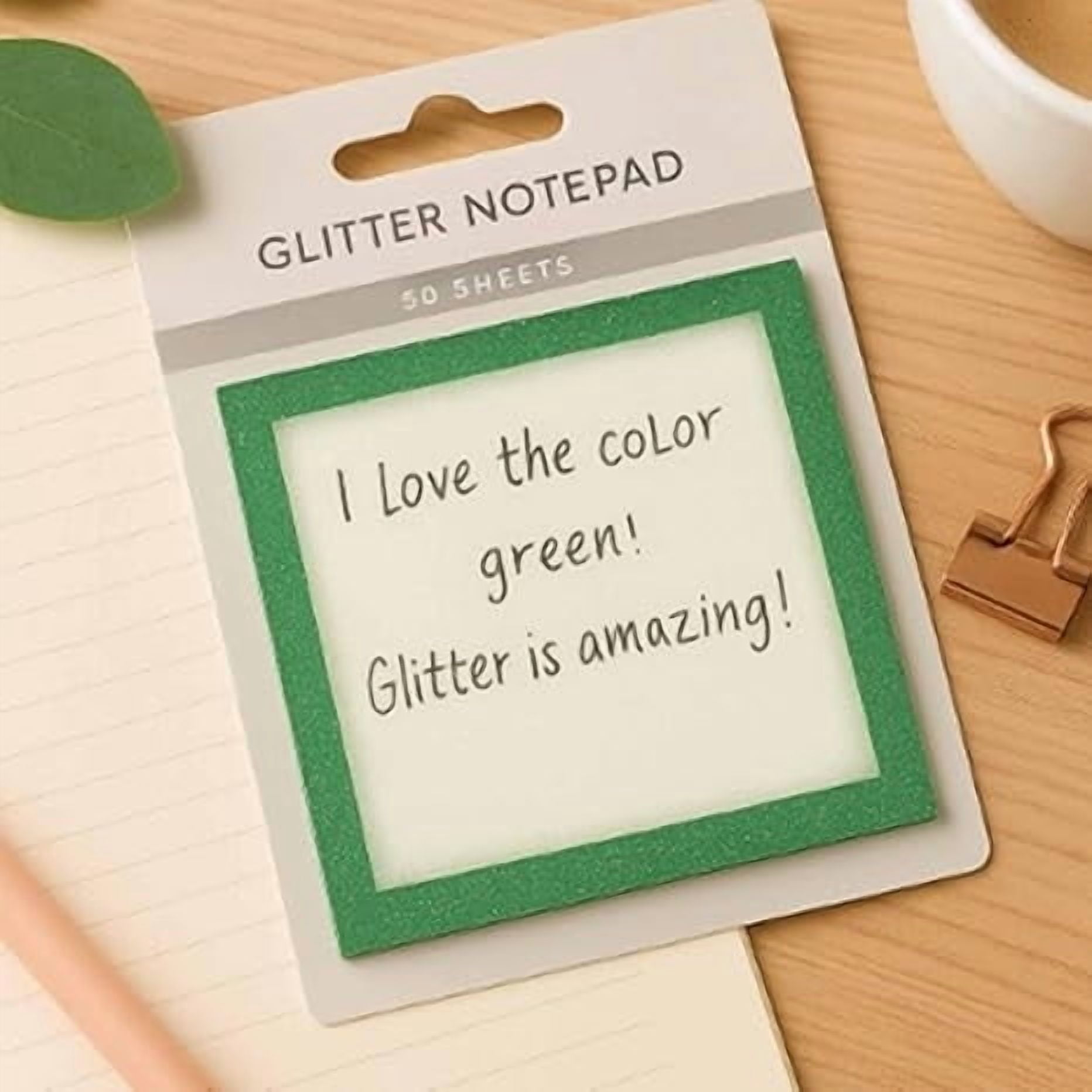 Cute Transparent Self Adhesive Note Pads, Glitter Memo Pads for Office ...