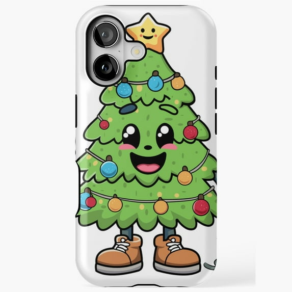 Cute Tree Art Sticker Holiday Festive Design with iPhone 17 16 15 14 13 ...