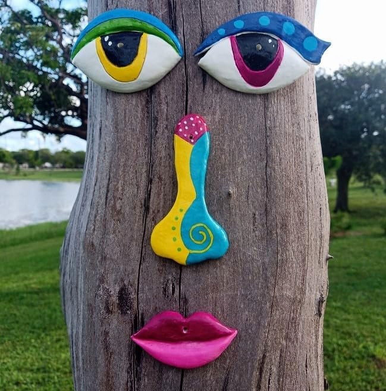 Cute Tree Faces Decor Outdoor, Handmade by Artist, Garden Sculpture ...
