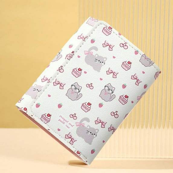 Cute Triple Fold Wallet With Large Capacity Designed For Students Multi ...