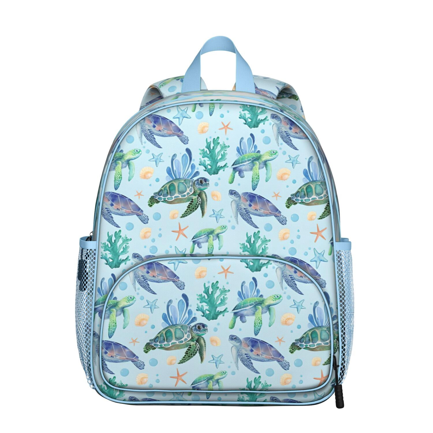 Cute Tropical Backpack with Hawaiian Beach and Cartoon Turtle Design ...