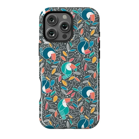 Cute Tropical Toucan Bird Watercolor Art iPhone Case 17 16 15 14 13 12 ...