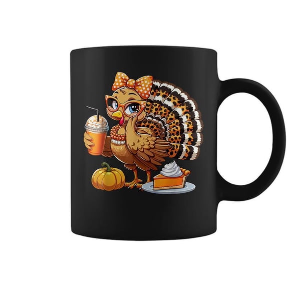 Cute Turkey Drinking Coffee Thanksgiving Turkey Day Coffee M - Walmart.com