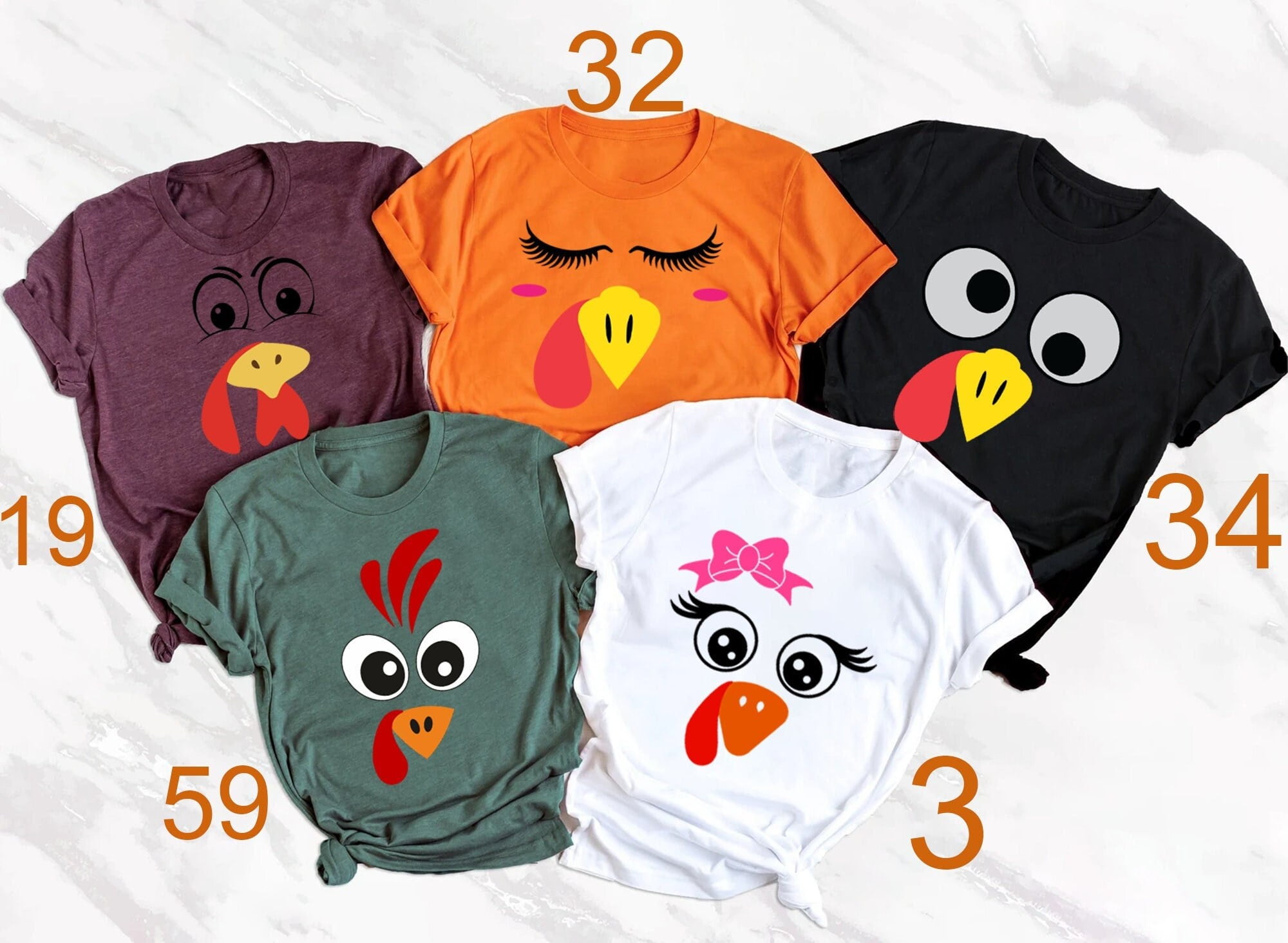 Cute Turkey Fall Thanksgiving Shirt, Thanksgiving Family Matching Shirt ...