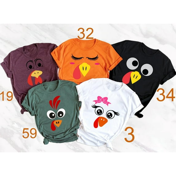 Cute Turkey Fall Thanksgiving Shirt, Thanksgiving Family Matching Shirt ...