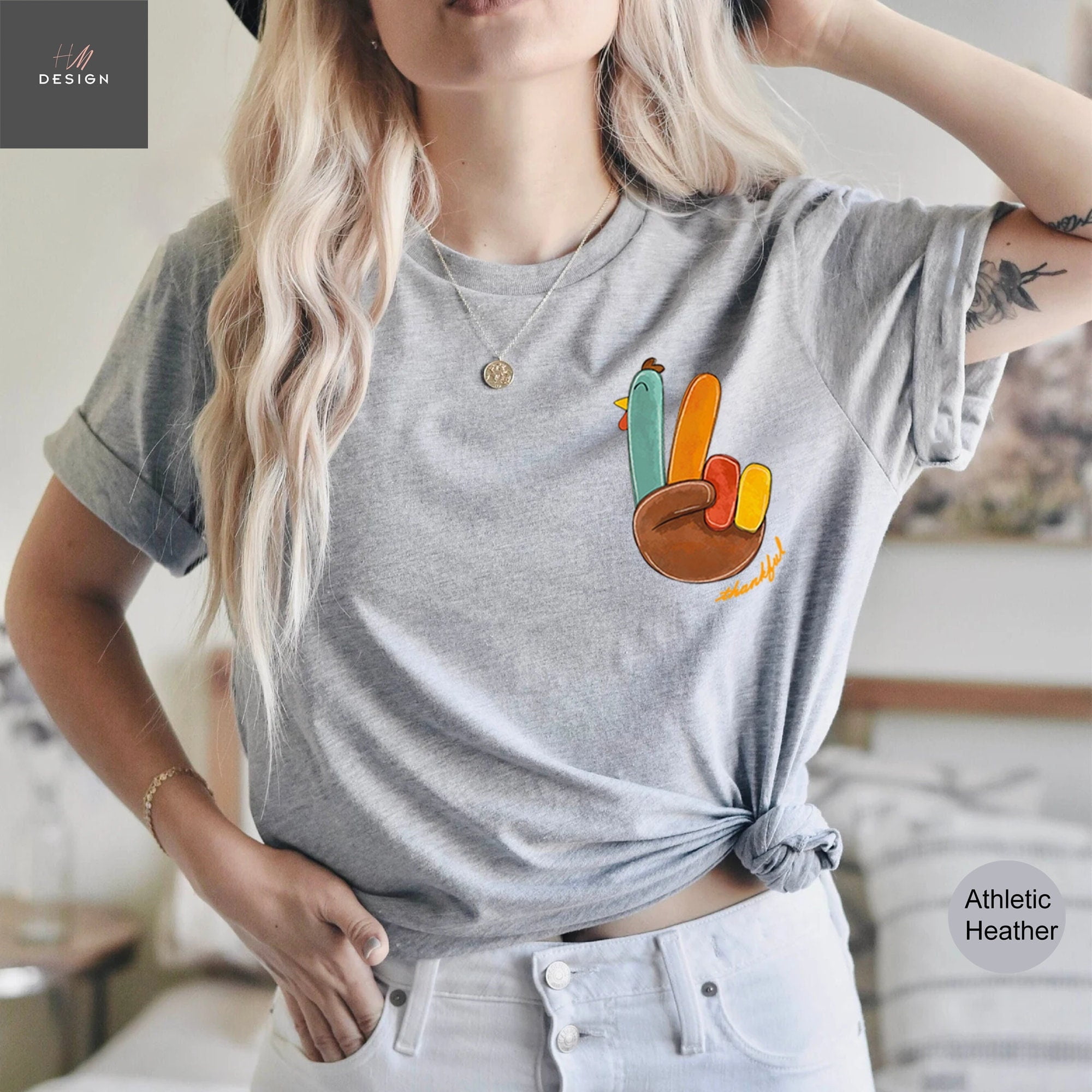 Cute Turkey Peace Sign Shirt, Thanksgiving Shirts, Happy Thanksgiving ...