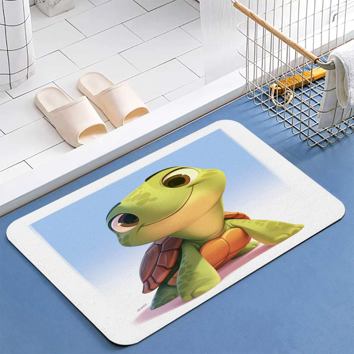 Cute Turtle Diatomite Bath Mats Bathroom Absorbent Anti Slip Floor Mat ...