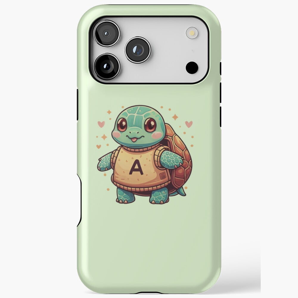 Cute Turtle Letter A Alphabet Cartoon Turtle Design Phone Case for ...