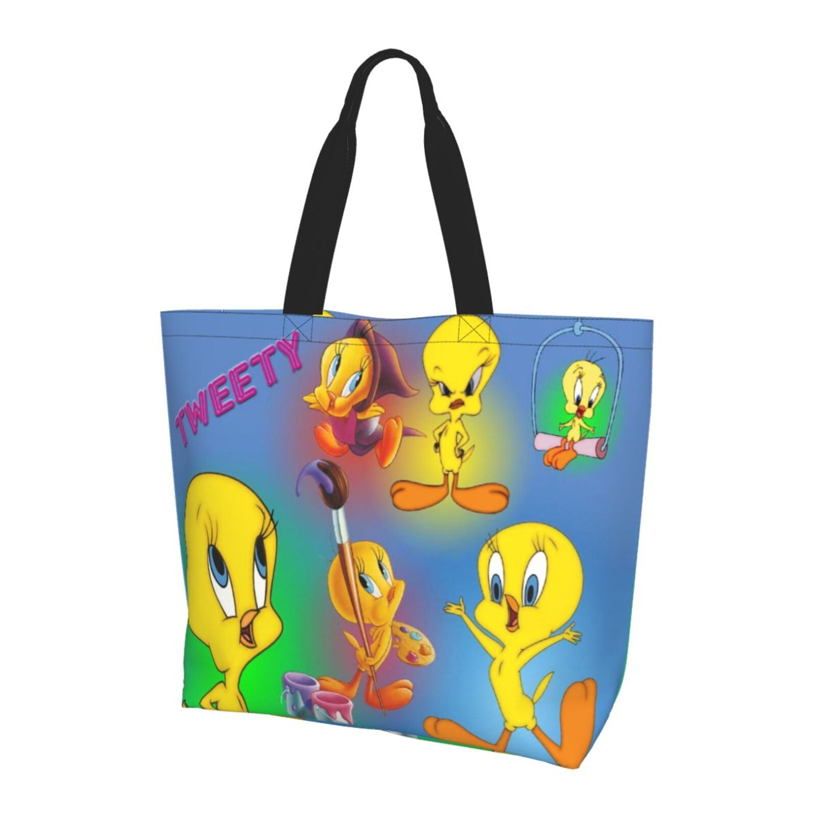 Cute Tweety Bird Extra Large Canvas Tote Bag For Gym Beach Travel ...