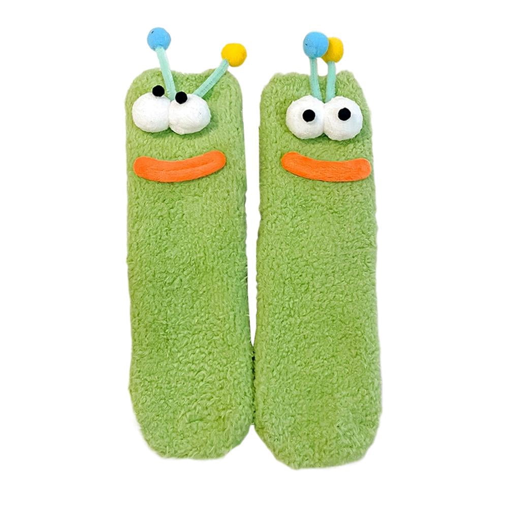 Cute Ugly Thermal Calf Socks Coral Fleece Home Floor Sleepwear Socks ...