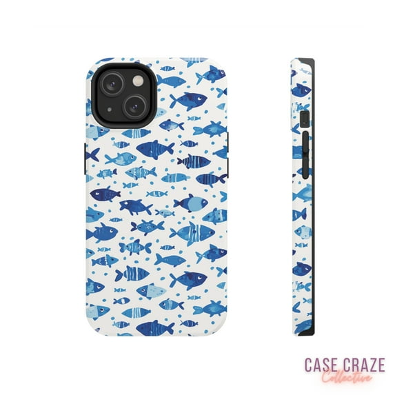 Cute Undersea Fish Pattern Phone Case with iPhone 17 through 11 Pro Max ...