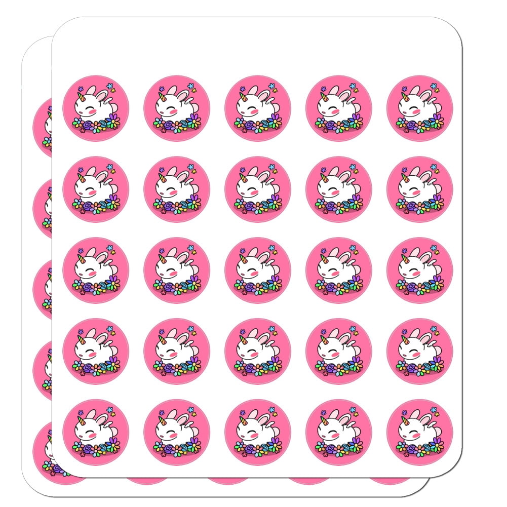 Cute Unicorn Bunny Rabbit with Rainbow Flowers Planner Calendar ...