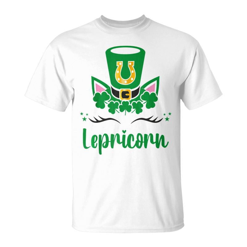 Cute Unicorn Face St Patricks Day Lepricorn Toddler Girls TShirt ...
