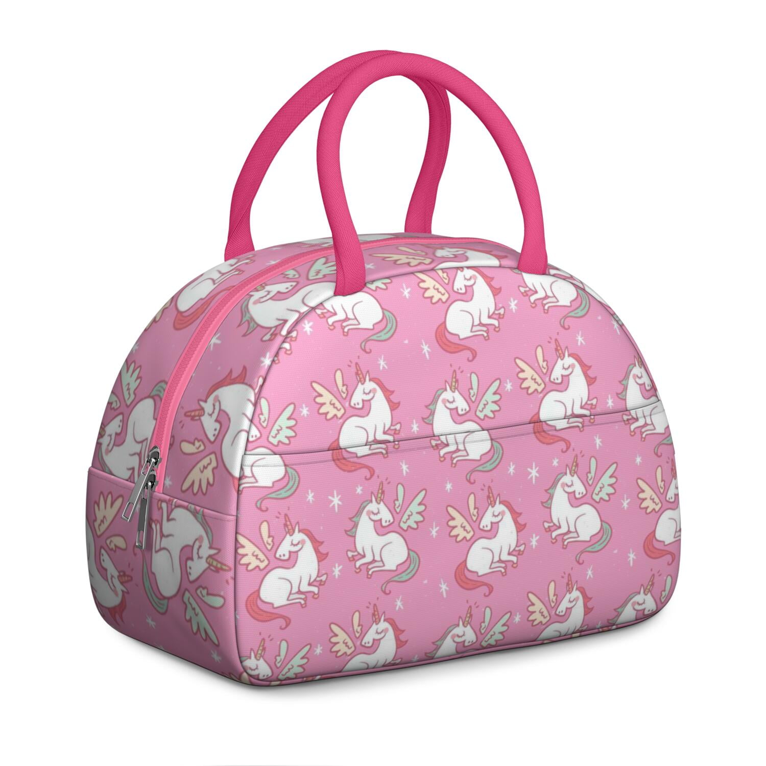 Cute Unicorn Lunch Bag – Cartoon Style Rainbow Mythical Horse Pattern ...