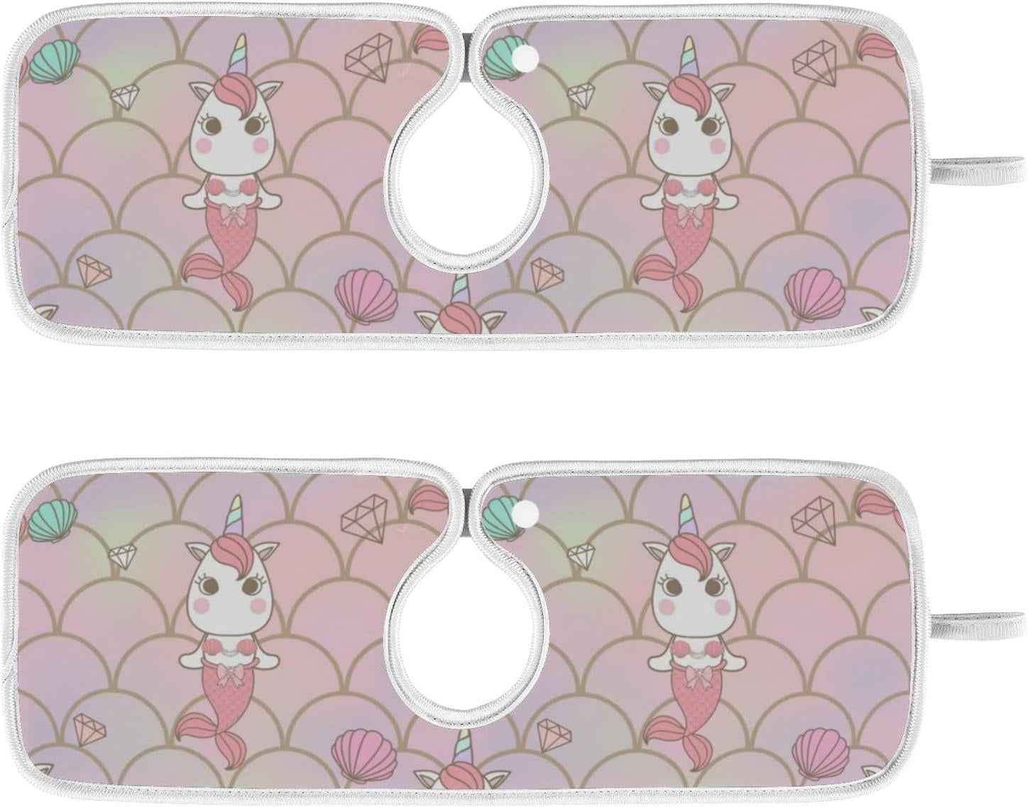 Cute Unicorn Mermaid Sink Splash Guard for Faucet 2 Packs Faucet ...