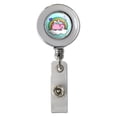 Cute Unicorn Pig with Rainbow Retractable Reel Chrome Badge ID Card ...