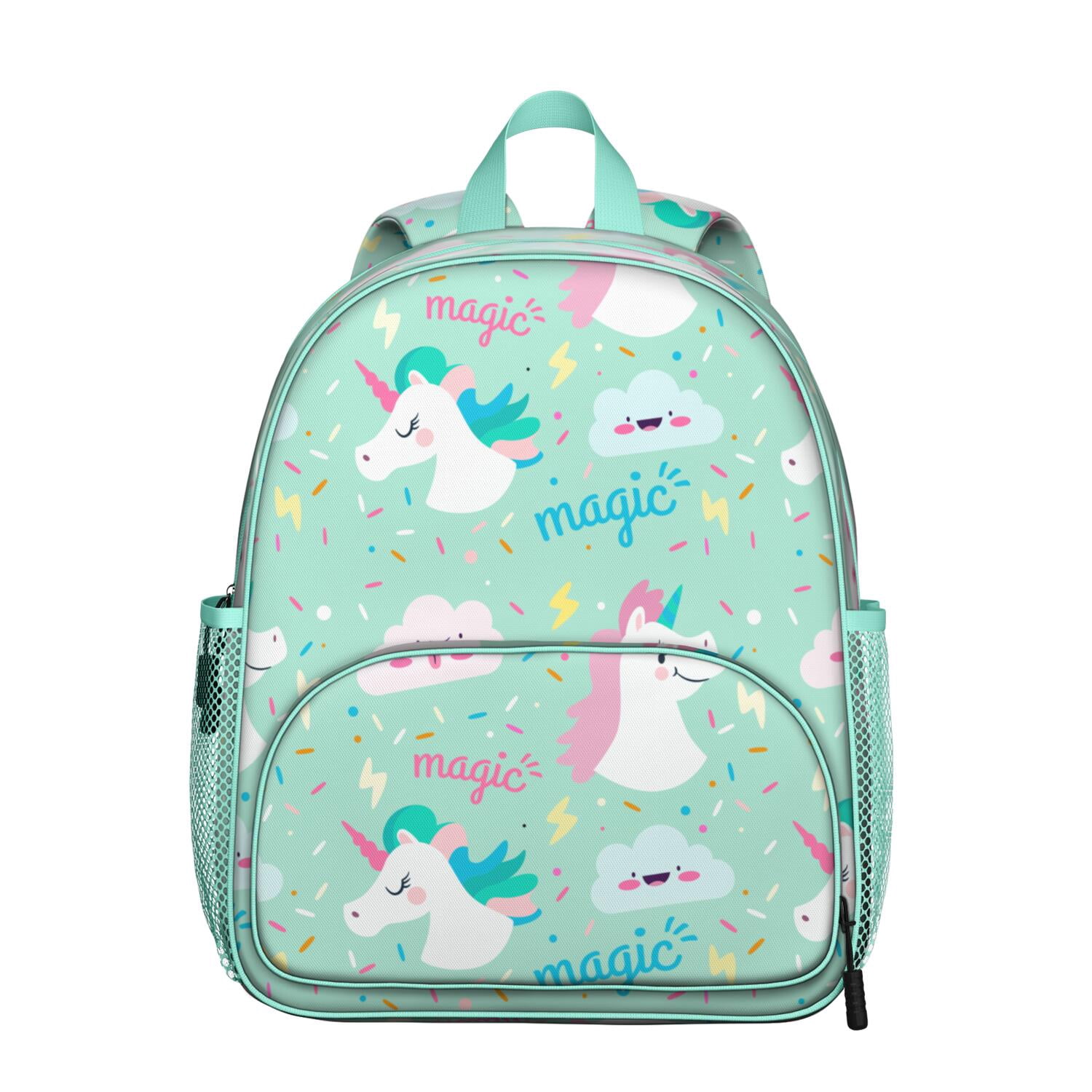 Cute Unicorn School Backpack – Flying Unicorn with Rainbow and Stars ...