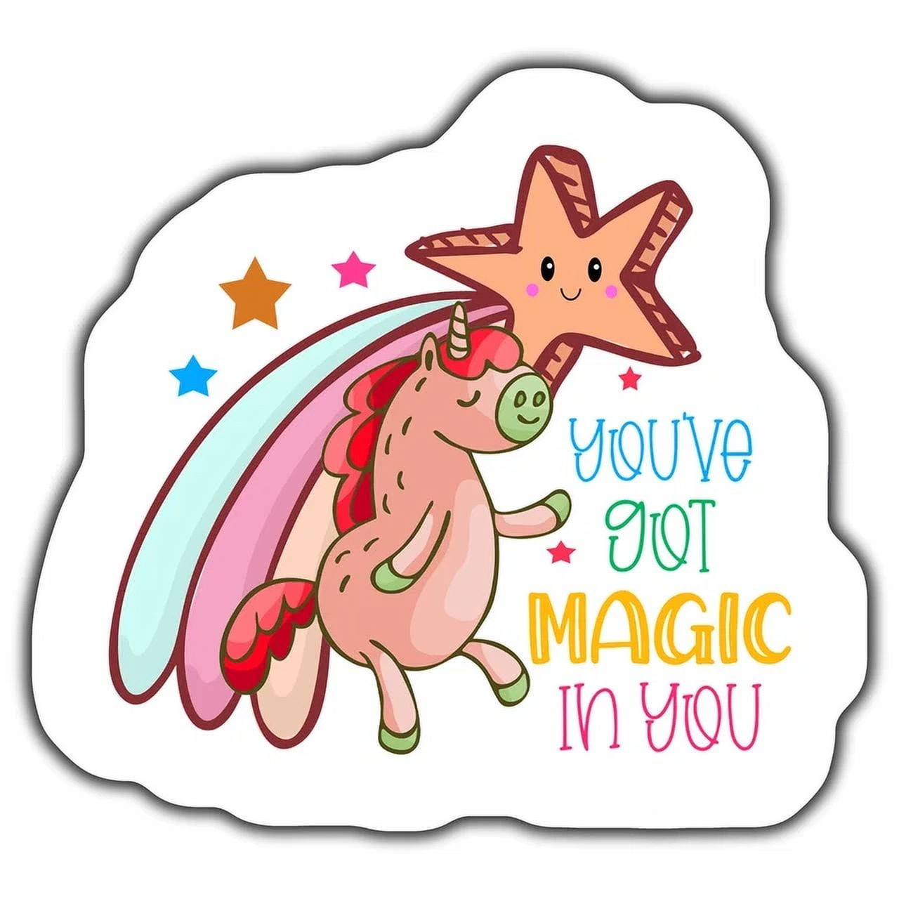 Cute Unicorn Sticker, Motivational Magic Sticker, Colorful Youve Got ...