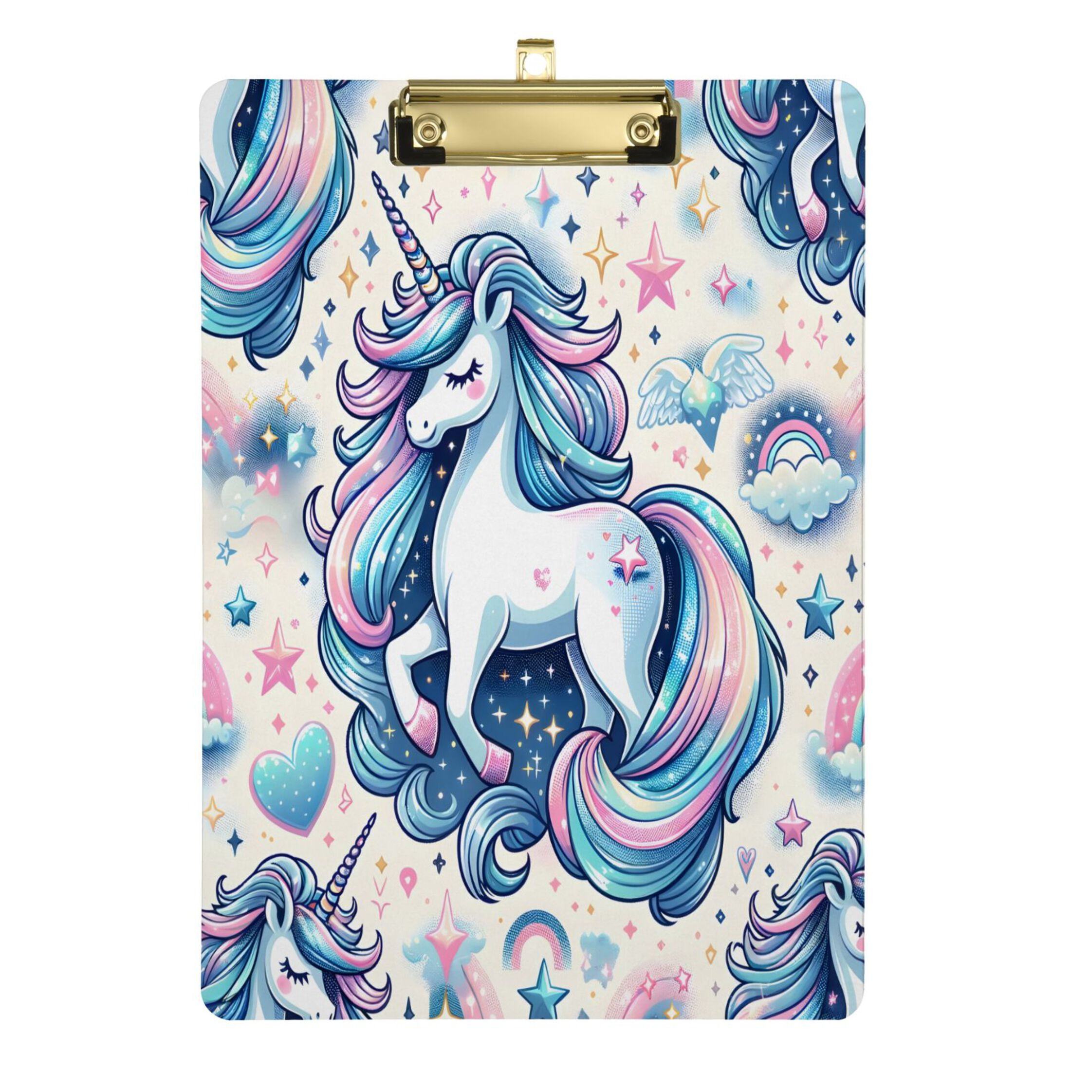 Cute Unicorn and Clouds Acrylic Clipboards A4 Standard Letter Size ...